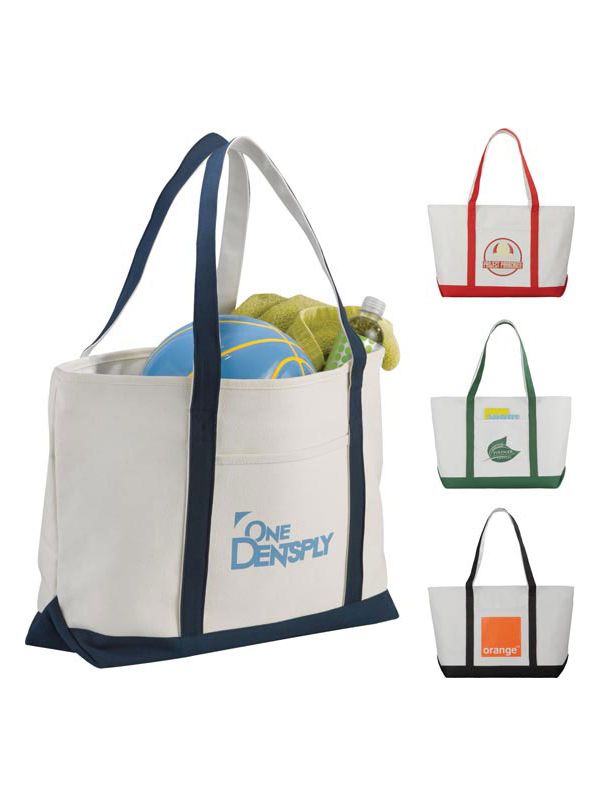 Printed Baltic 18oz Cotton Canvas Zippered Boat Tote bags CarryGreen