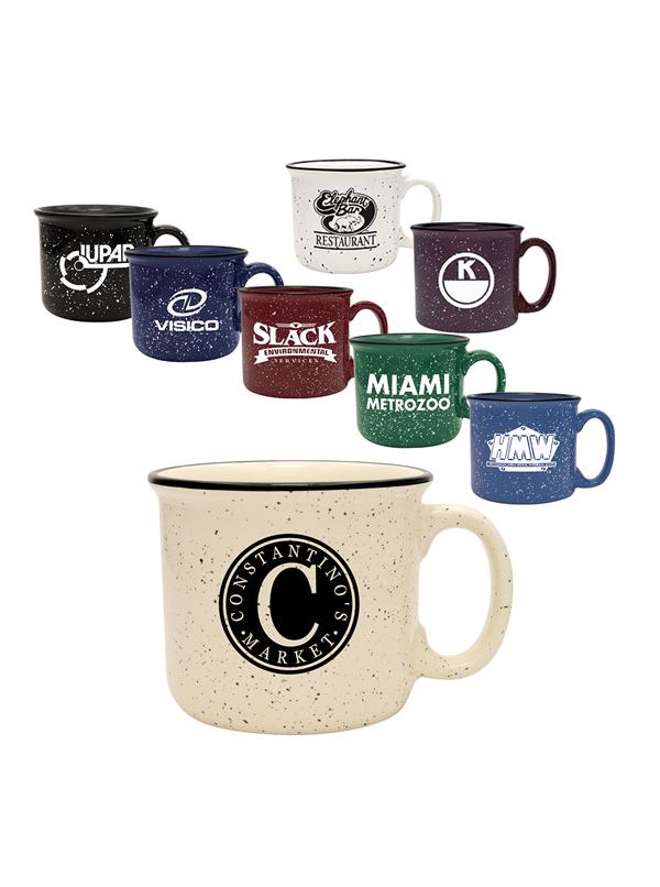 Custom Printed Speckled Design Ceramic Mugs | 14 oz. Coffee Mug ...