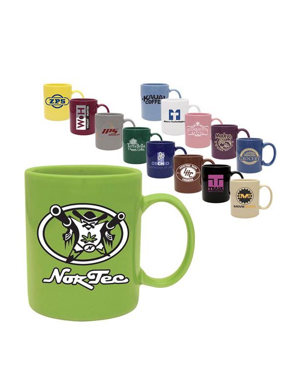 Custom Printed Logo Ceramic Mugs 11 oz. C-Handle coffee Mug | Promo ...