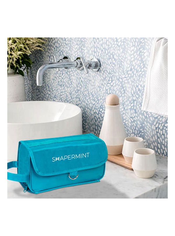 Custom Printed Logo Promotional Foldaway Toiletry Bag CarryGreen