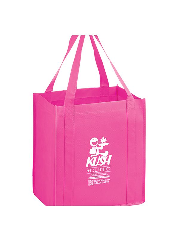 Breast Cancer Awareness Pink Heavy Duty Non-Woven Grocery Tote Bag